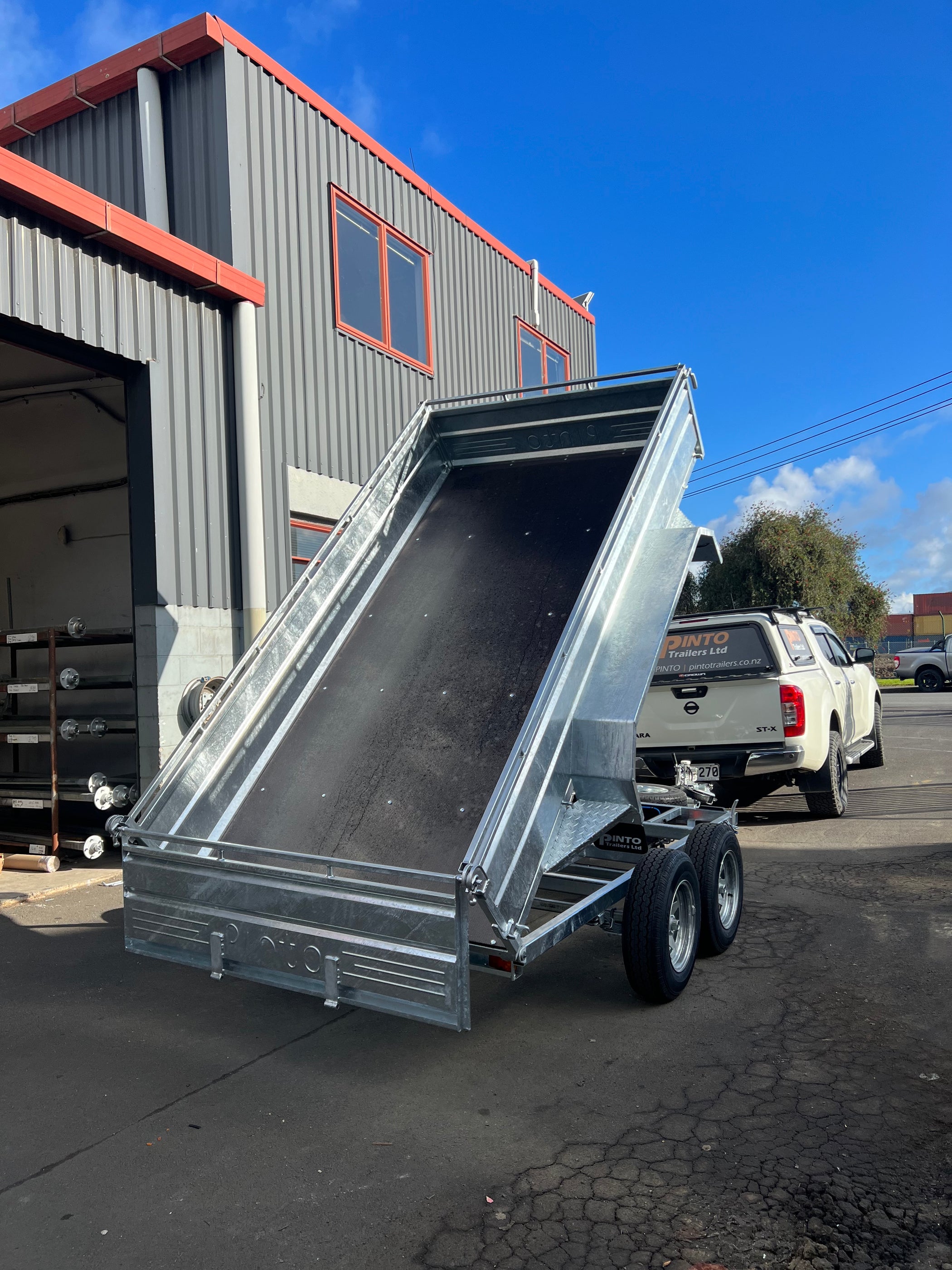 Tandem Axle Braked Hydraulic Tipper Trailer NZ | Pinto Trailers